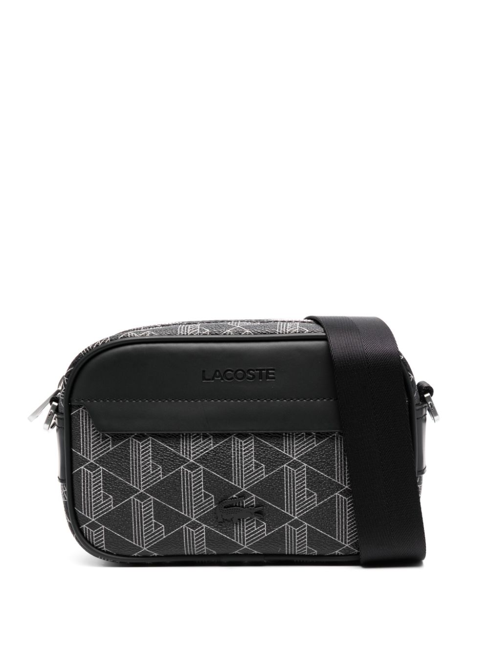 Lacoste Monogram Camera Shoulder Bag - Black | Editorialist
