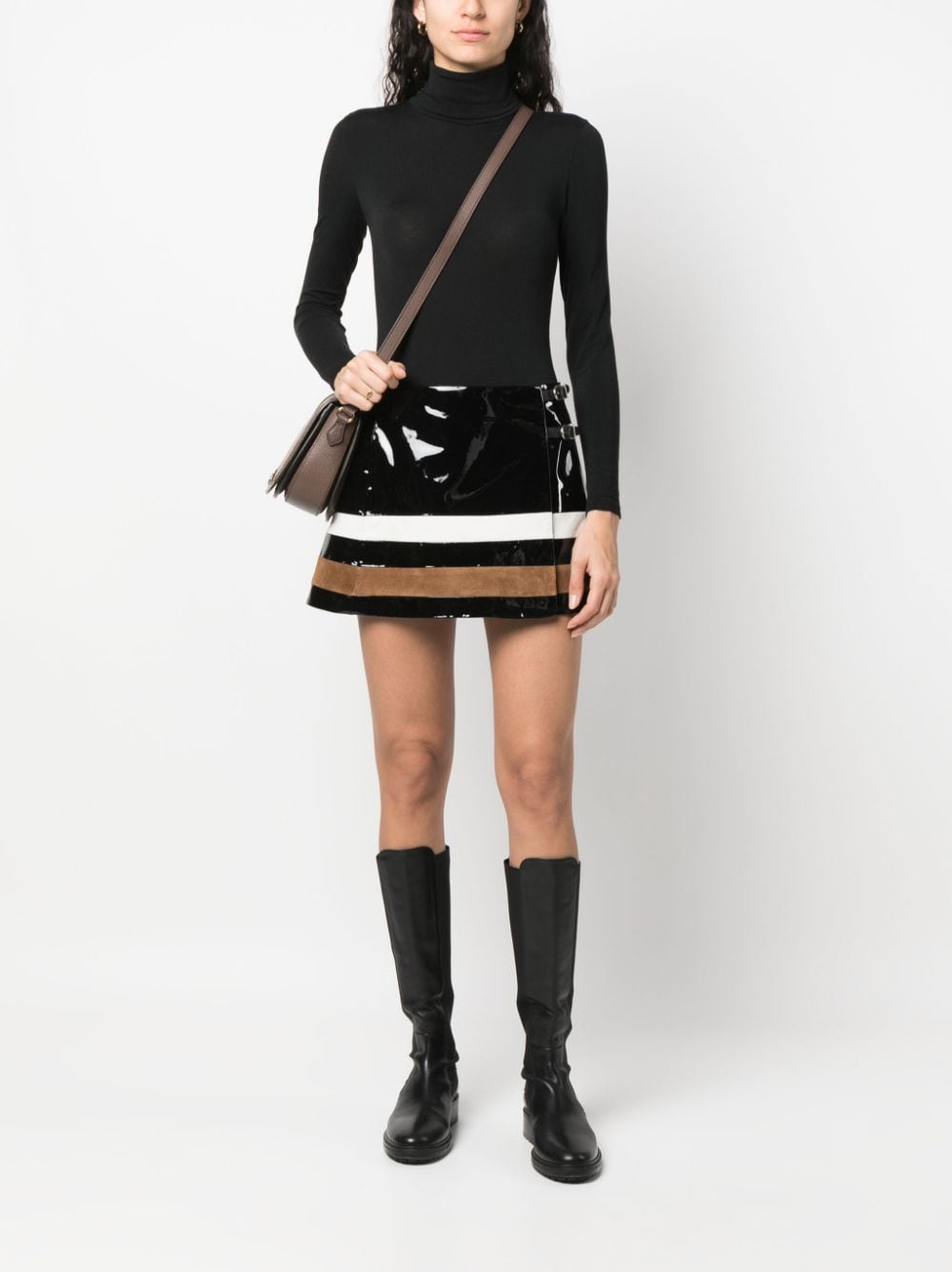 DURAZZI MILANO Durazzi Milano Buckle-Fastening Patent-Leather Miniskirt