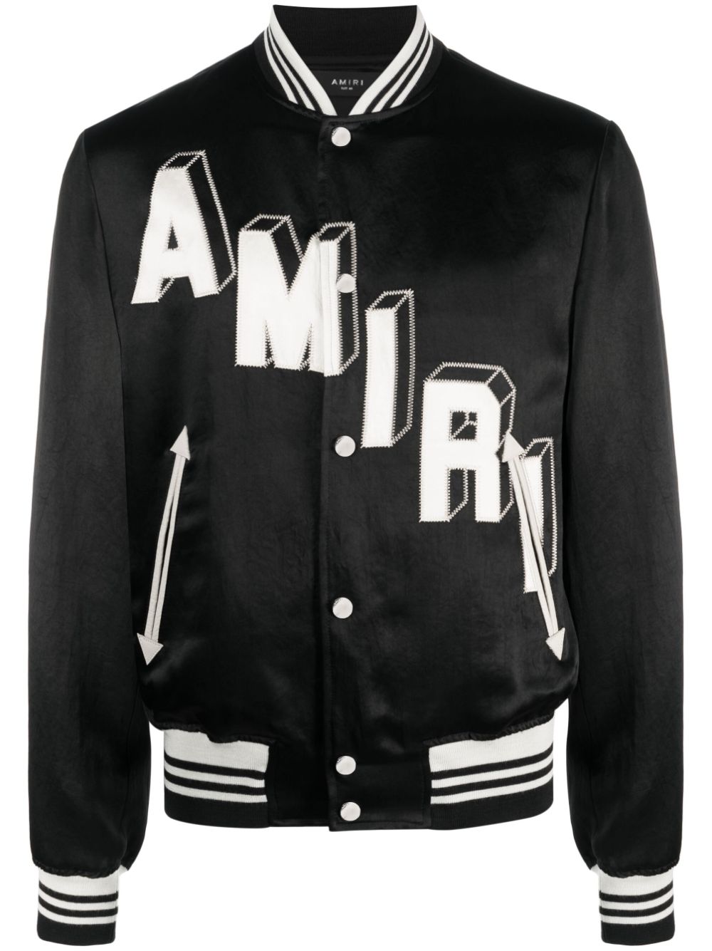 Amiri Logo-Embroidered Varsity Jacket In Black Editorialist