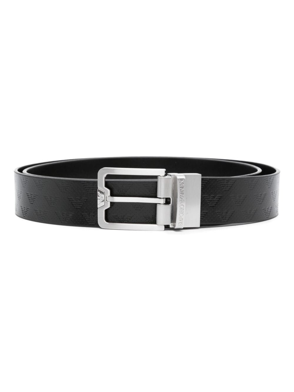 Emporio Armani Buckle-Fastening Leather Belt In Black  display picture 2