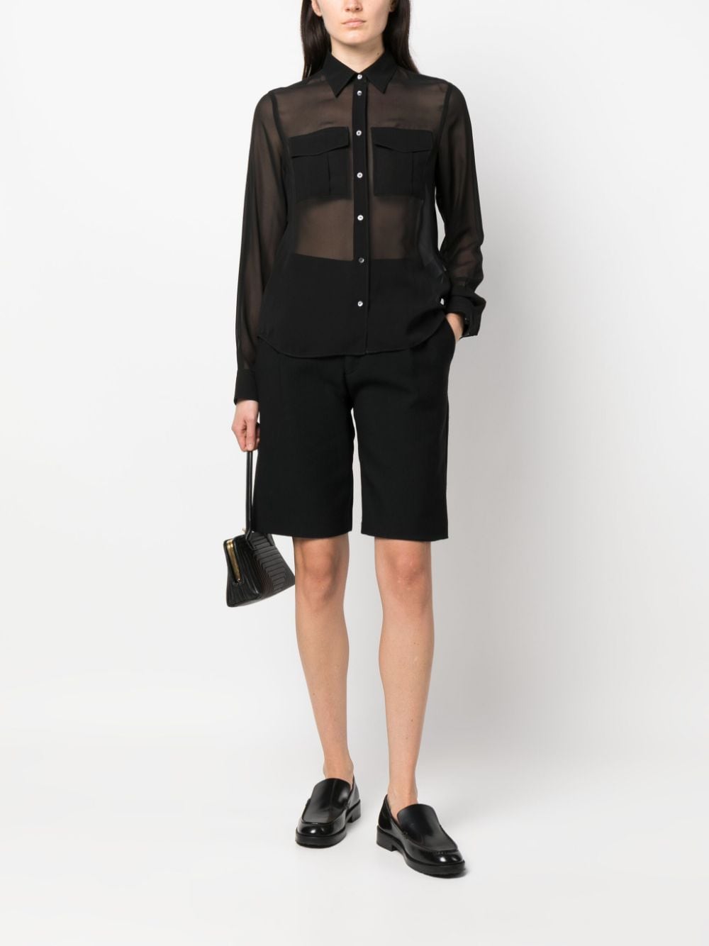 ASPESI ASPESI semi-sheer construction silk blouse