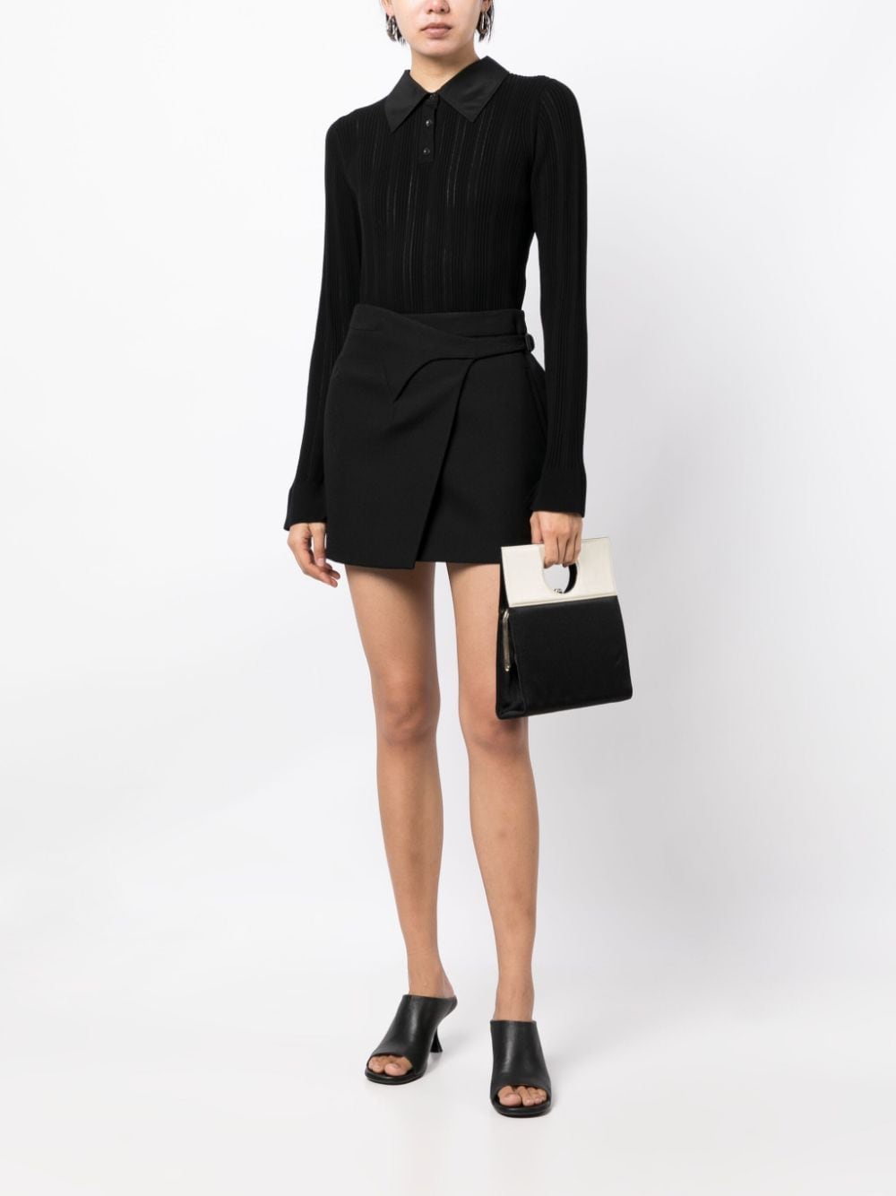 3.1 PHILLIP LIM 3.1 Phillip Lim Variegated Ribbed-Knit Polo Top