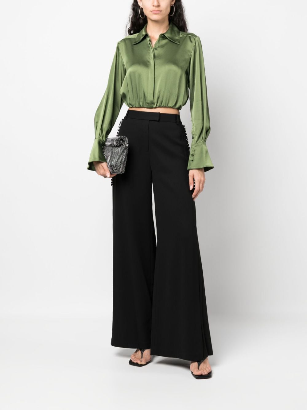 SIMKHAI Pleated Wide-Leg Trousers