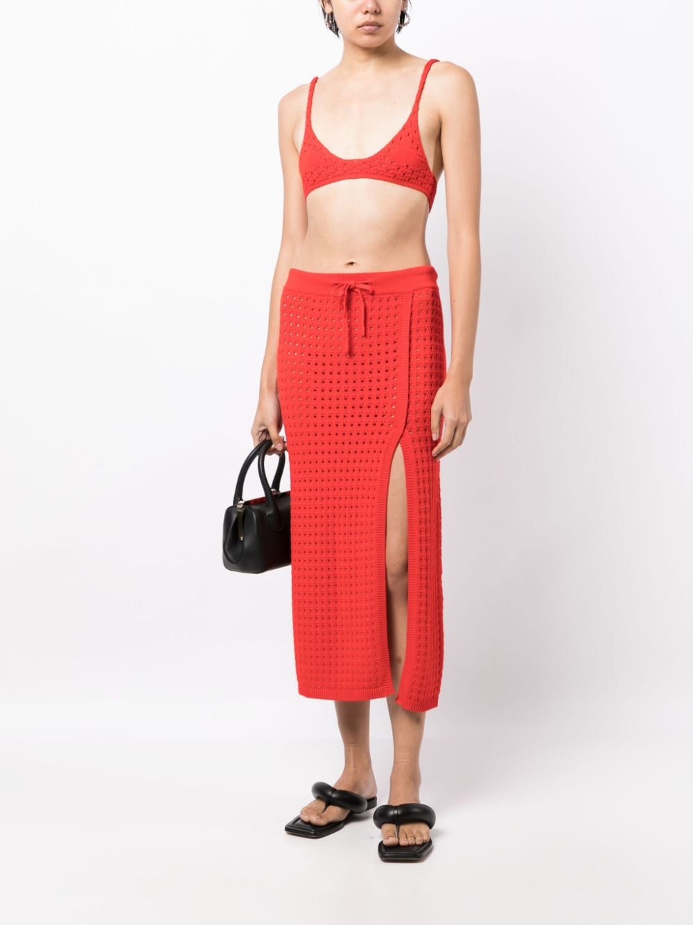 CASHMERE IN LOVE Cashmere In Love mona crochet-knit midi skirt