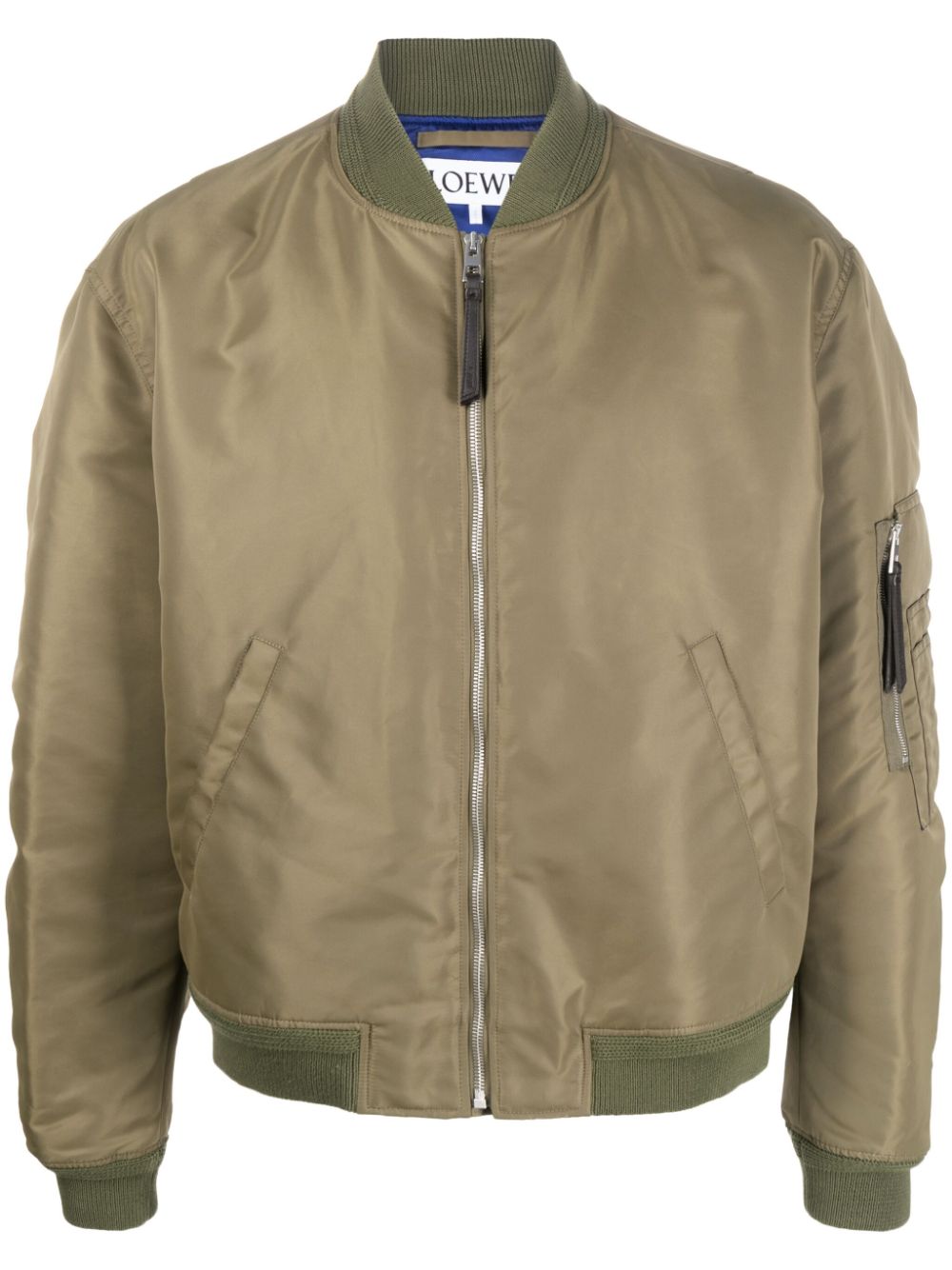Loewe Zip-Up Bomber Jacket In Green - 37% Off | Editorialist