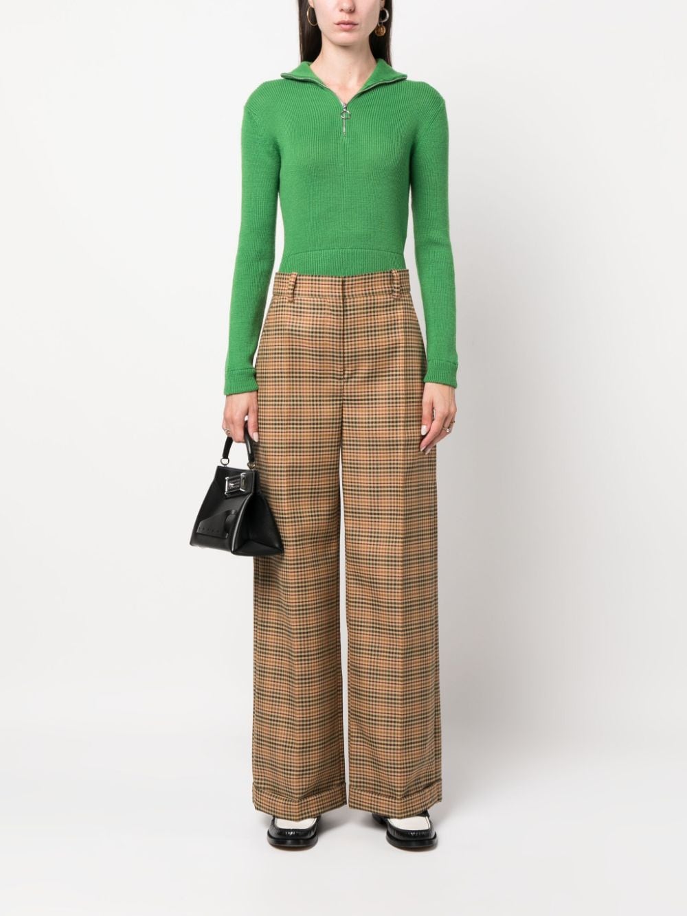 KENZO Kenzo Checked Wide-Leg Trousers