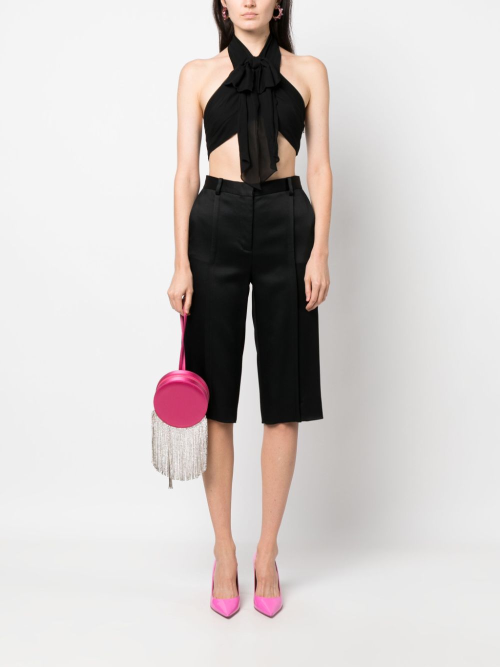 MOSCHINO Moschino Backless Silk Crop Top
