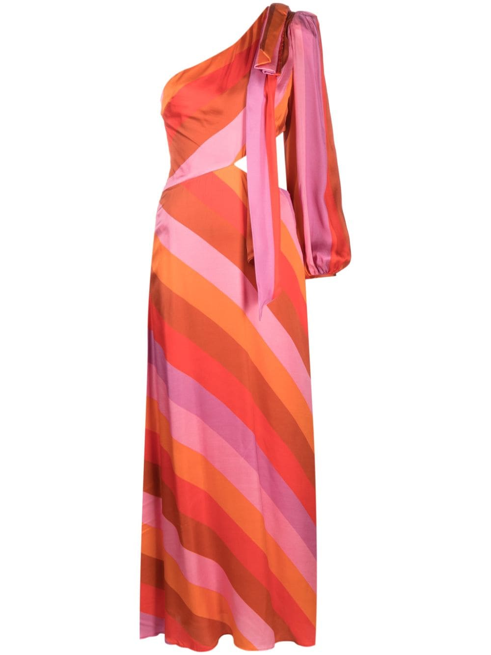 chinese dress ladies Pink & Orange Stripe Cotton Maxi Dress – Experience Boutique main image 1