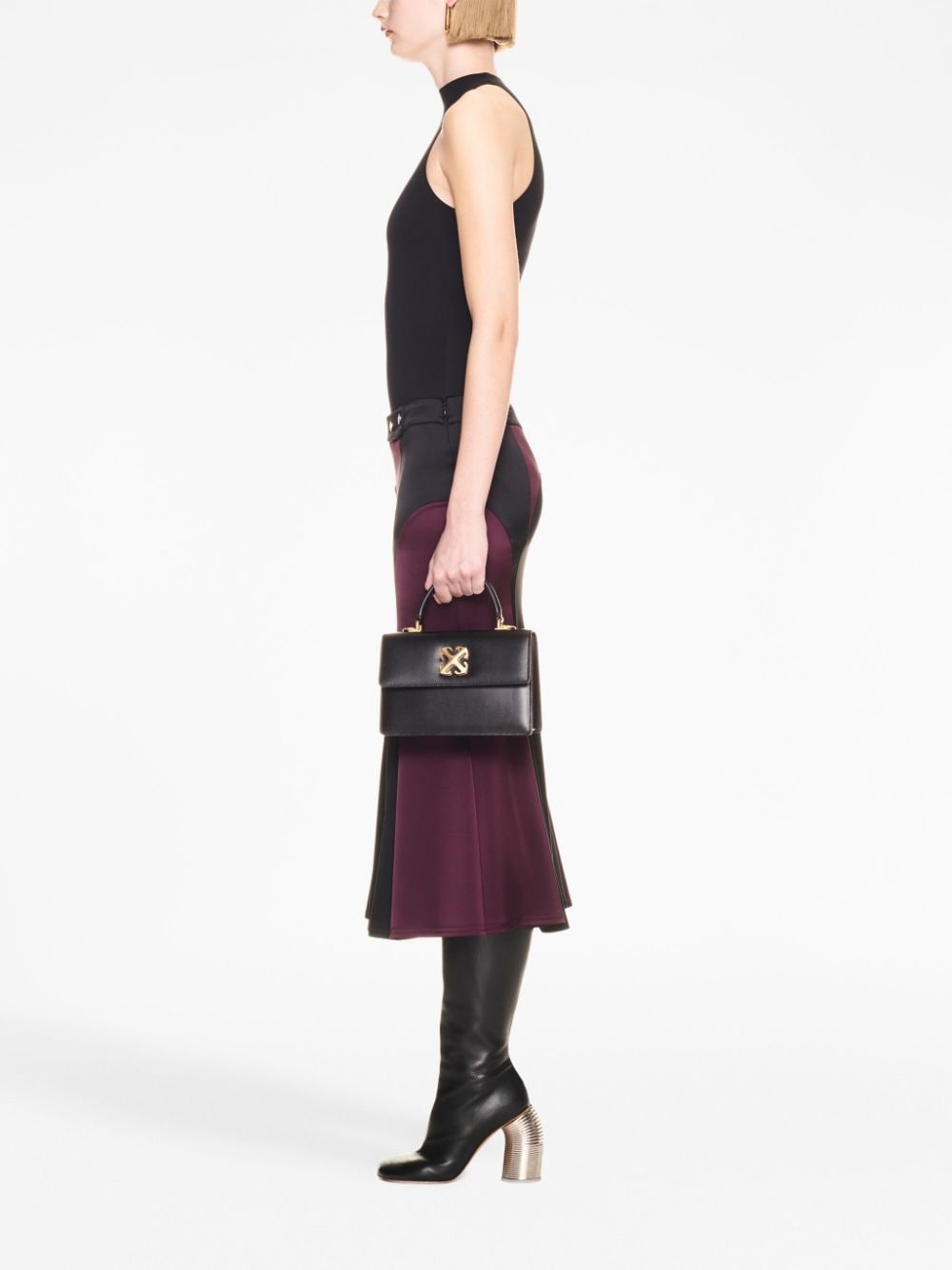 OFF-WHITE Jitney Arrows-Plaque Leather Tote Bag