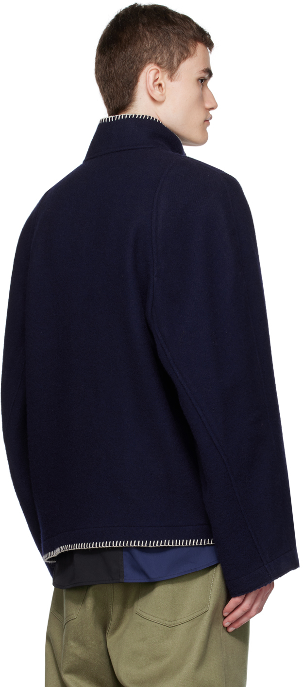 3man Blanket Jacket In Navy - 42% Off | Editorialist