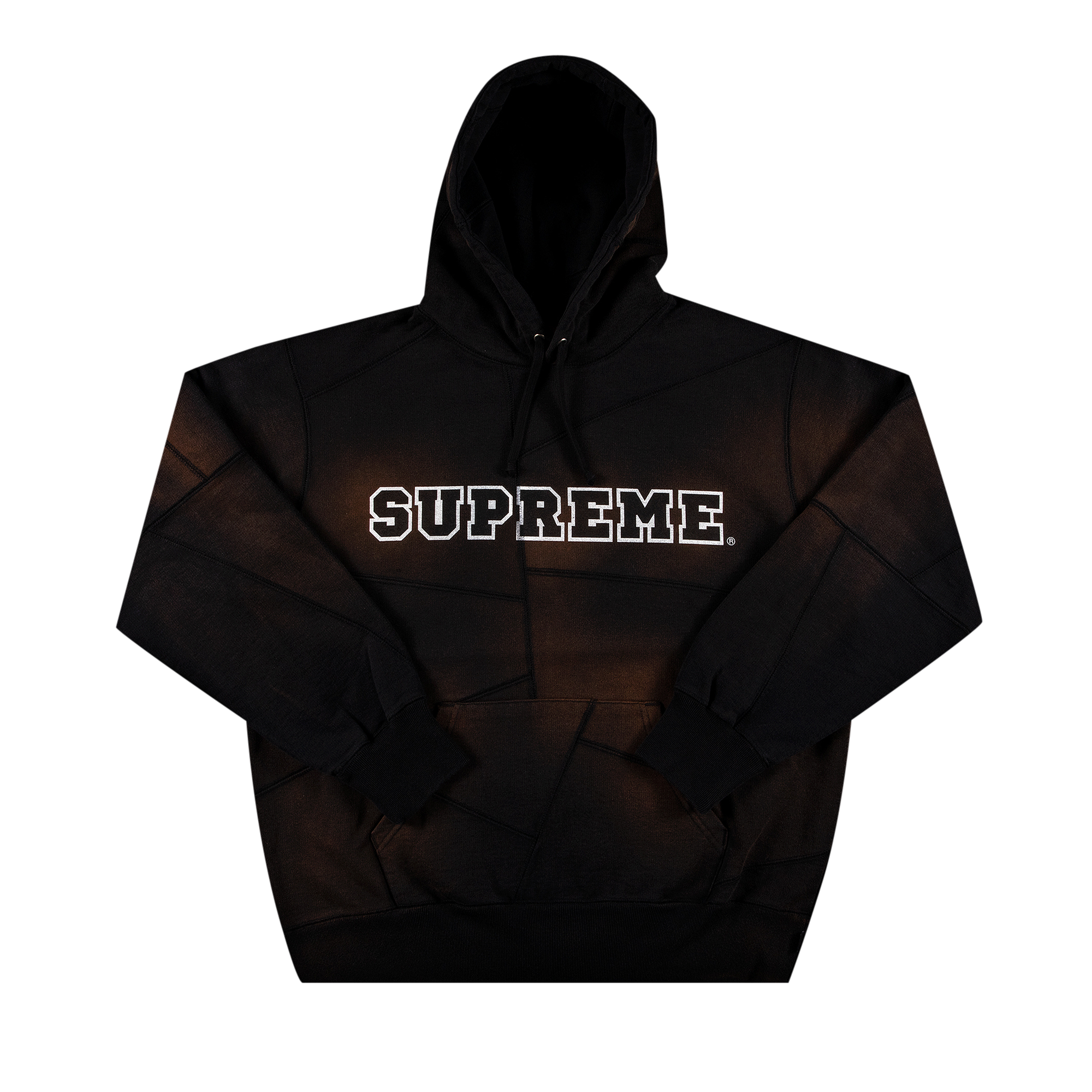 Supreme Patchwork Zip Up Hooded Sweatshirt - Black | Editorialist