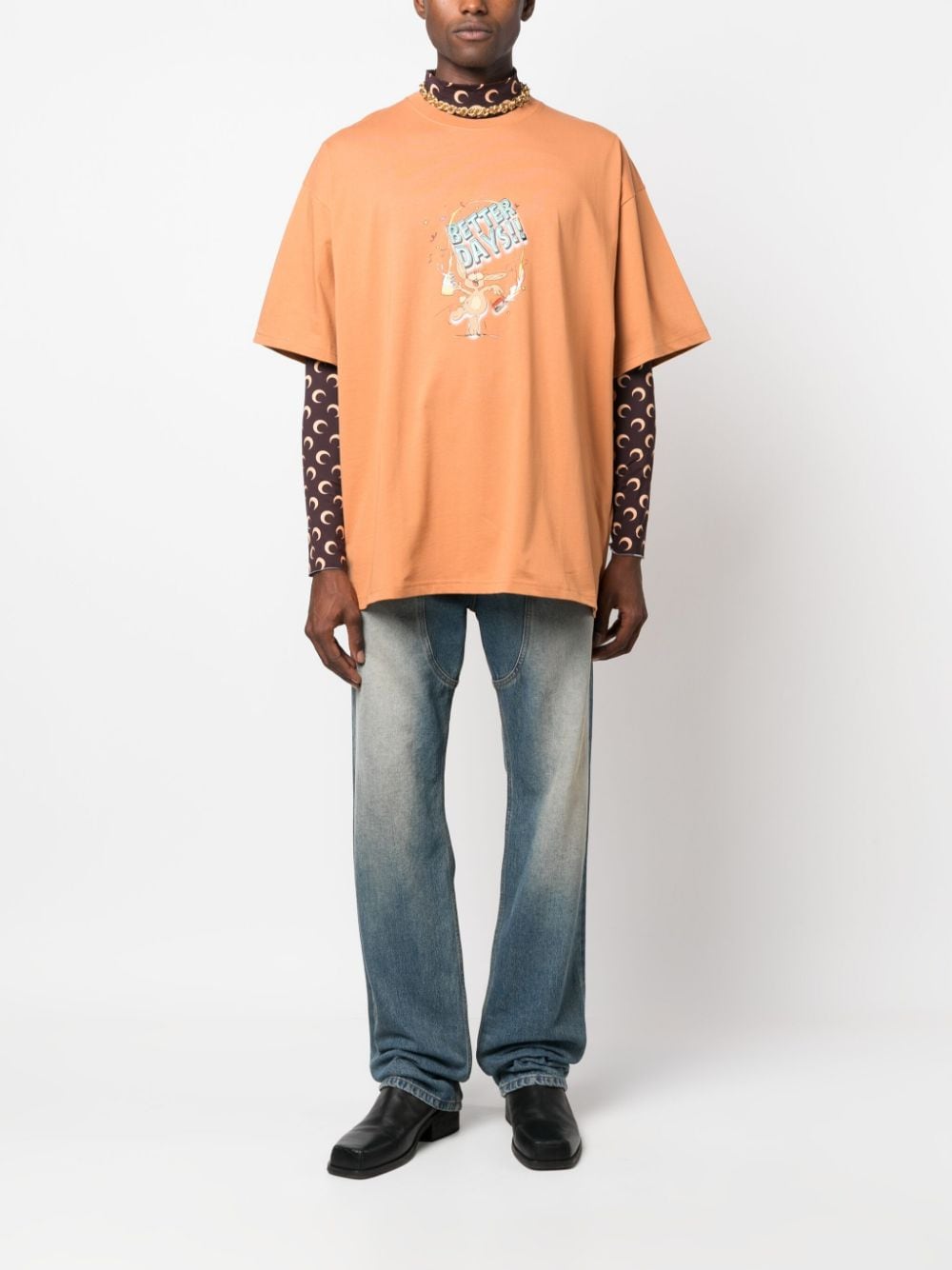 MARTINE ROSE better days-print cotton t-shirt