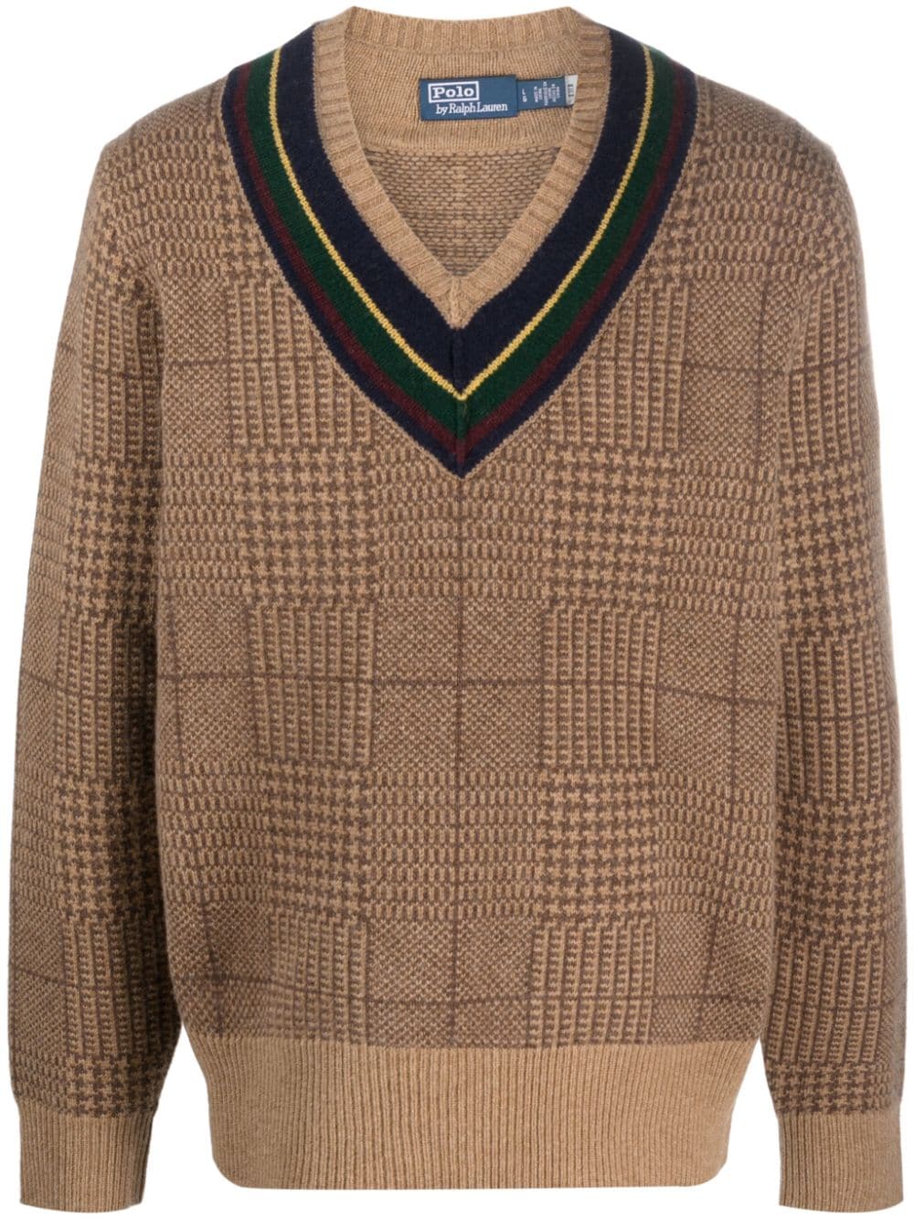 Ralph Lauren Glen Plaid Check-Pattern Wool Jumper In Brown 20
