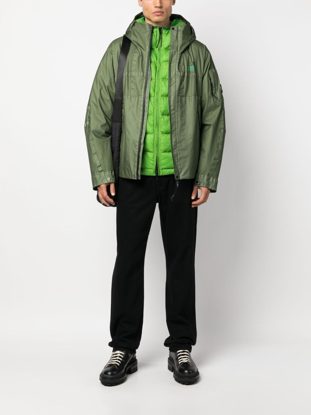 C.P. COMPANY C.P. Company Logo-Print Reversible Down Jacket