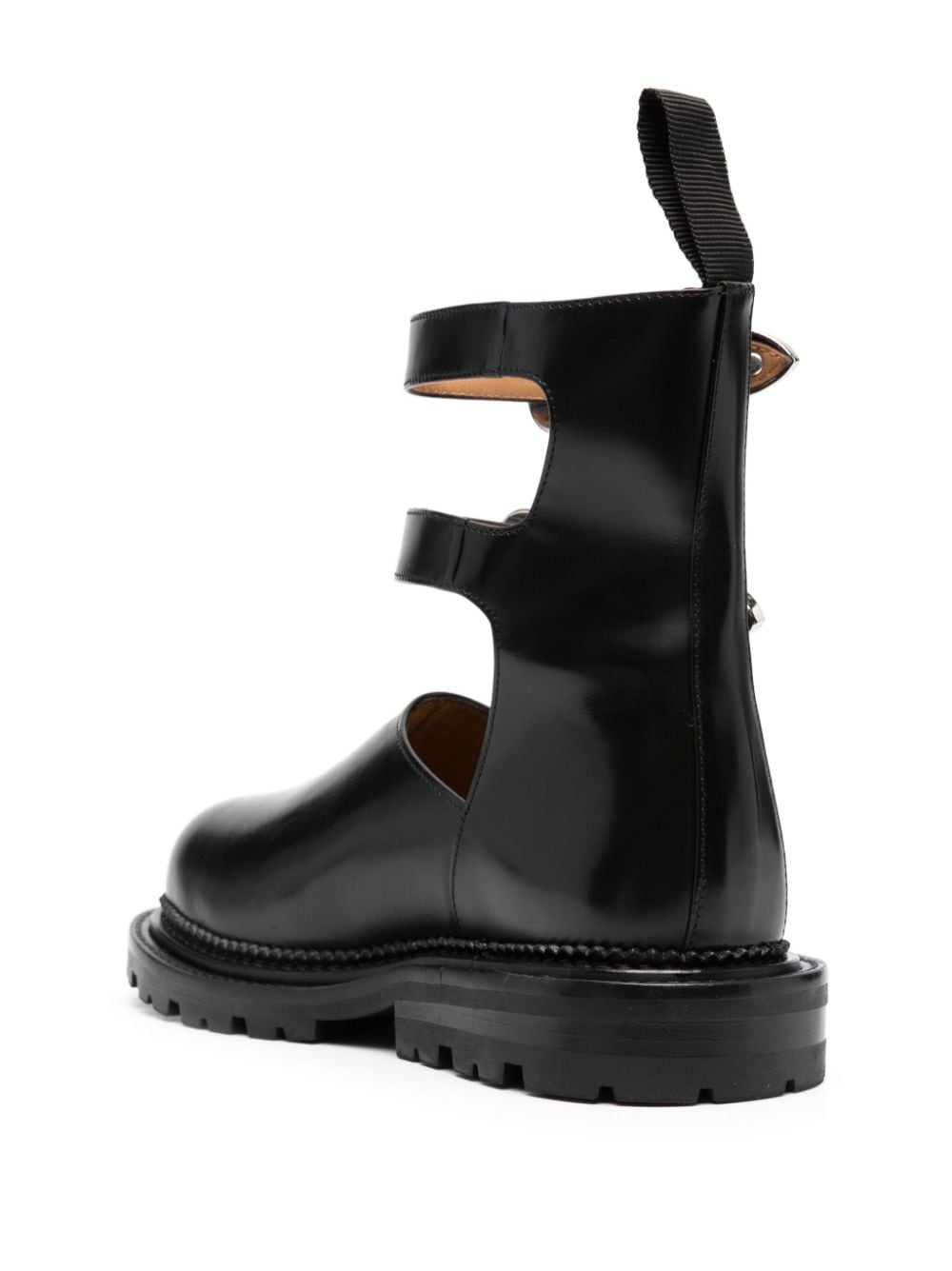 Buy Toga Lace-up Leather Ankle Boots - Black At 59% Off | Editorialist