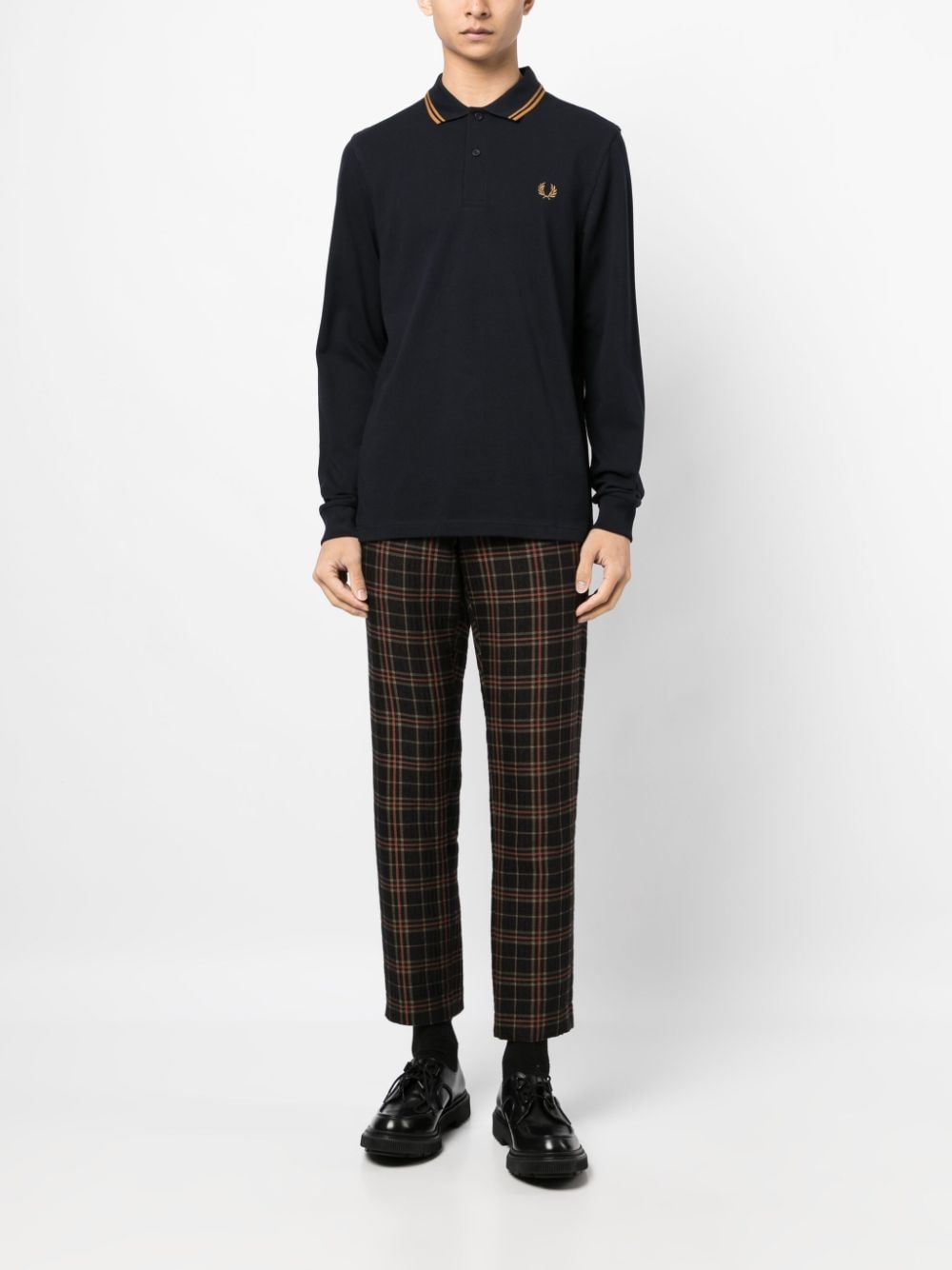 FRED PERRY logo-embroidered cotton polo shirt