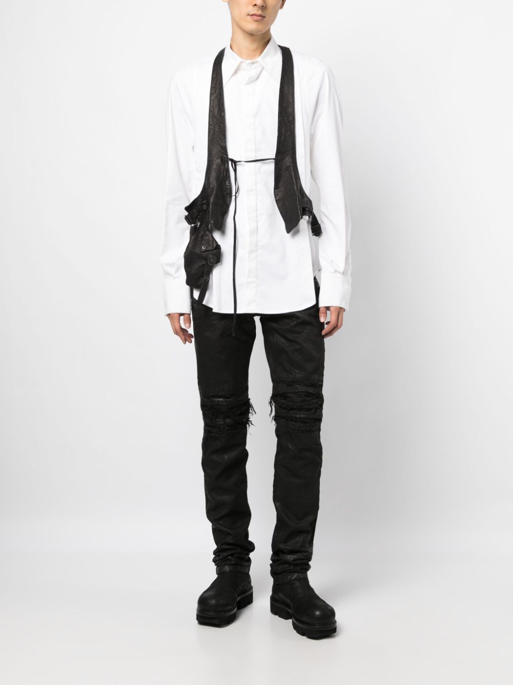 Julius Leather Holster Vest In Black - 30% Off | Editorialist