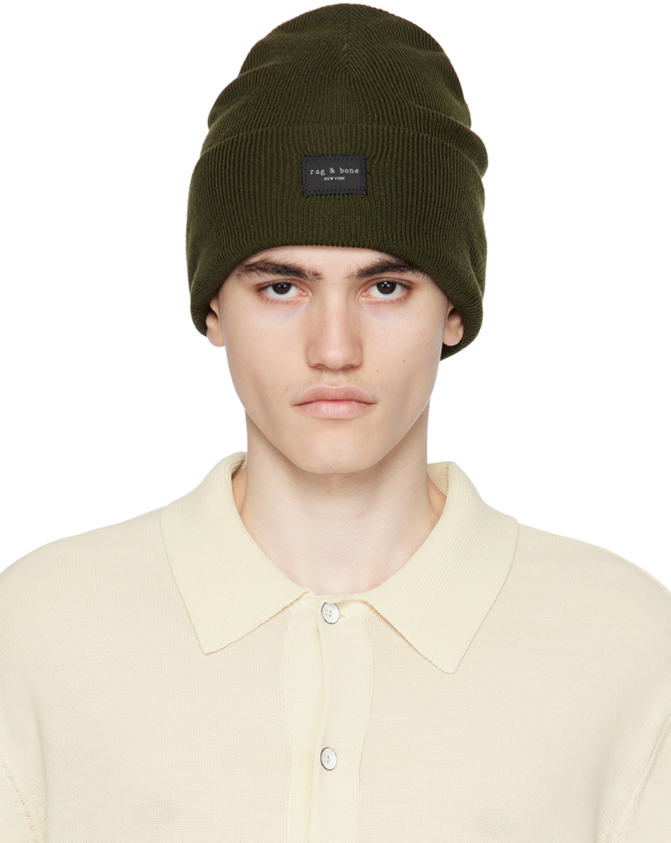 Rag & Bone Khaki Addison Beanie In Olive - 60% Off  display picture 1