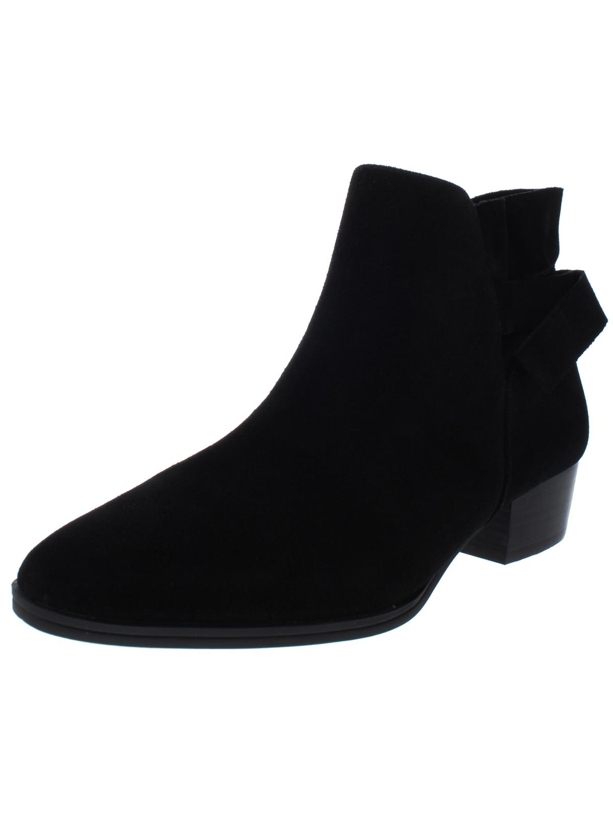 Aerosoles Crosswalk Faux Suede Bow Back Ankle Boots In Black 64 - Main Image
