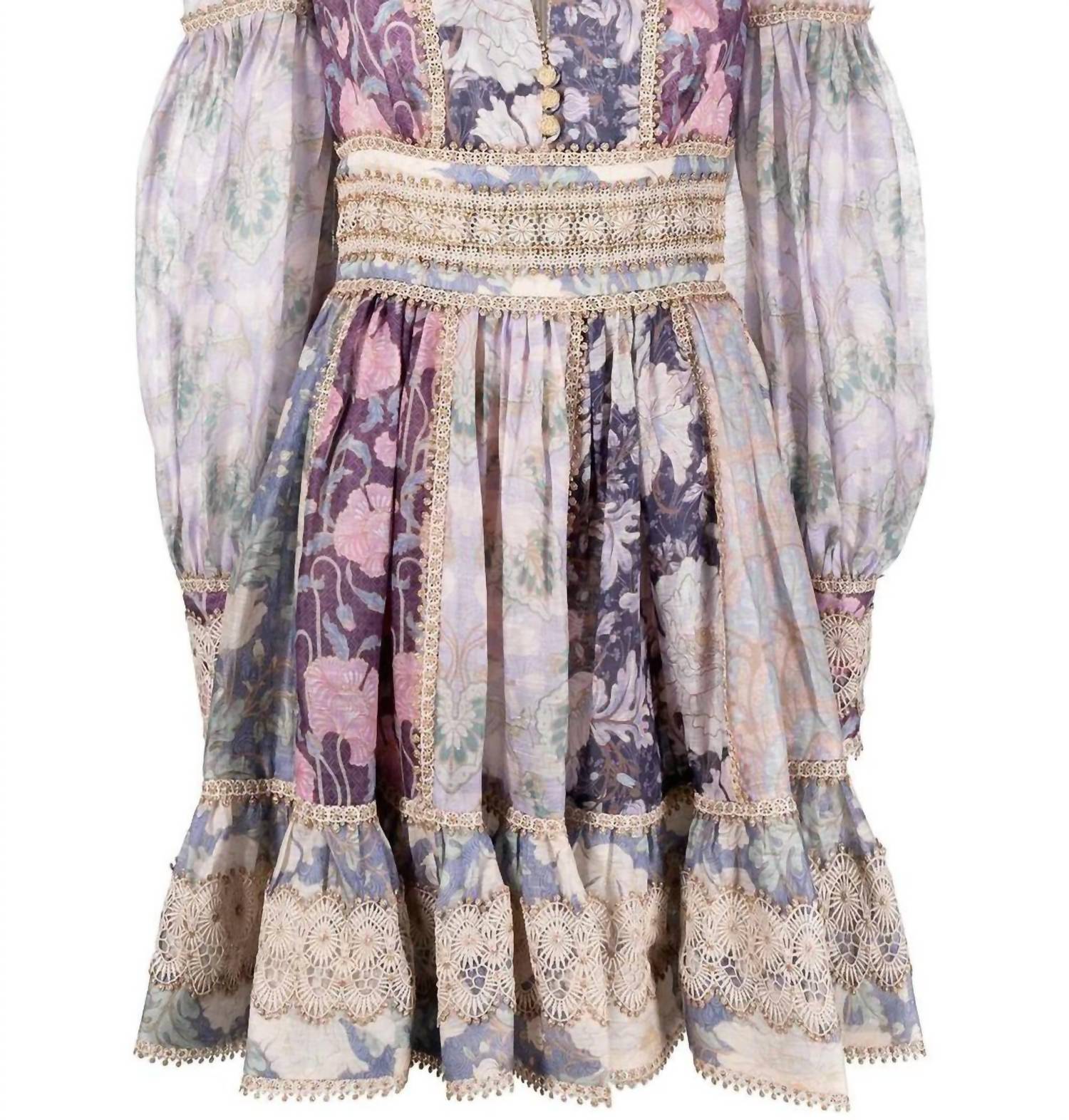 zimmermann celestial lace panelled mini dress Buy Zimmermann Multicolour Celestial Lace-panelled Mini Dress in Linen-silk  For Women Online