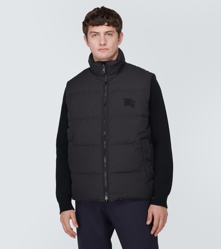 Burberry Check Reversible Down Vest In Multicoloured - 40% Off