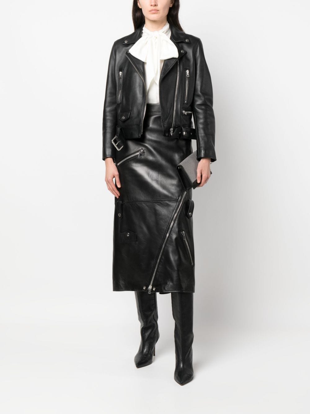 ALEXANDER MCQUEEN High-Waisted Leather Skirt