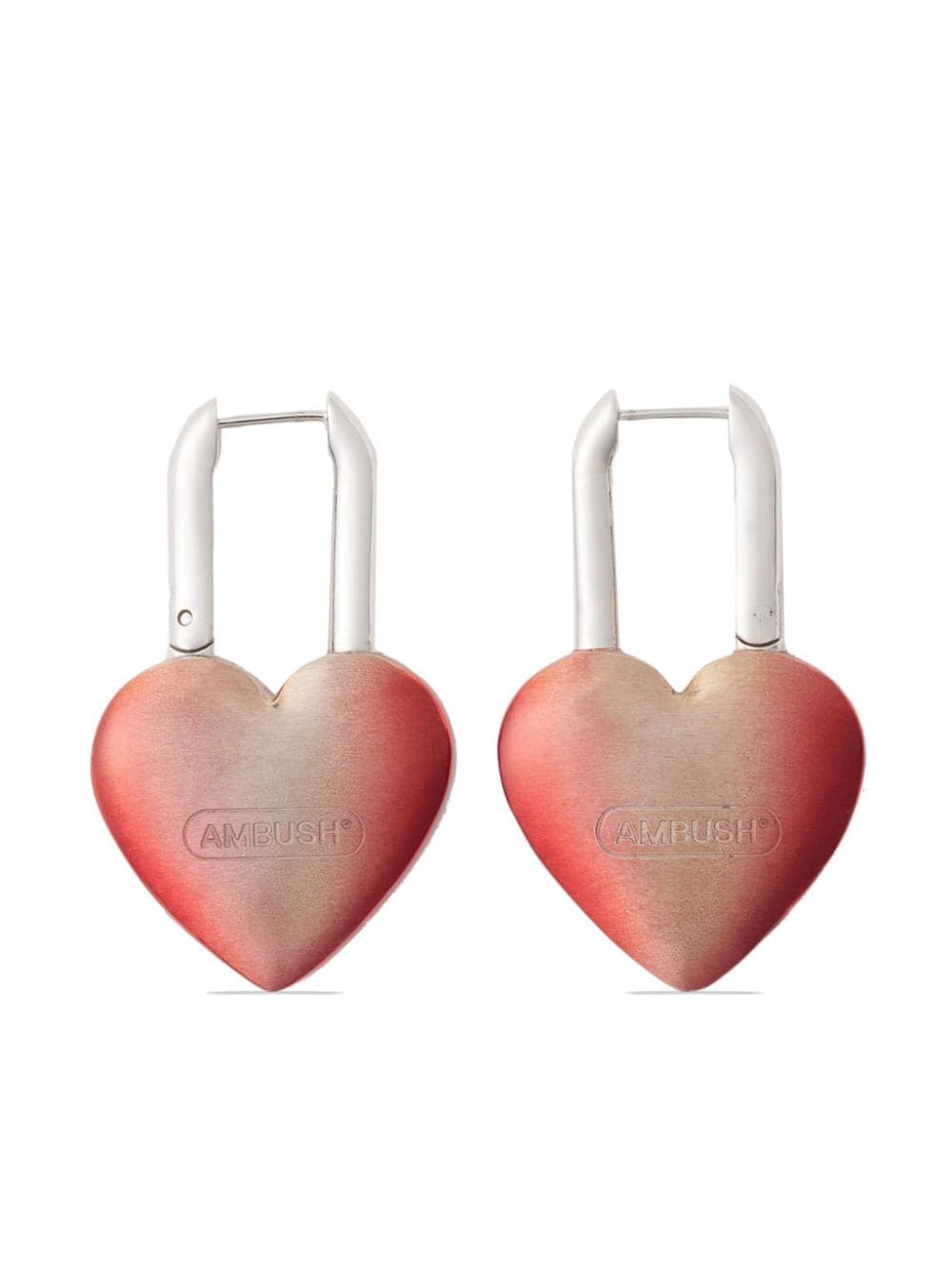 Ambush Fire Heart Padlock Earrings - Red | Editorialist