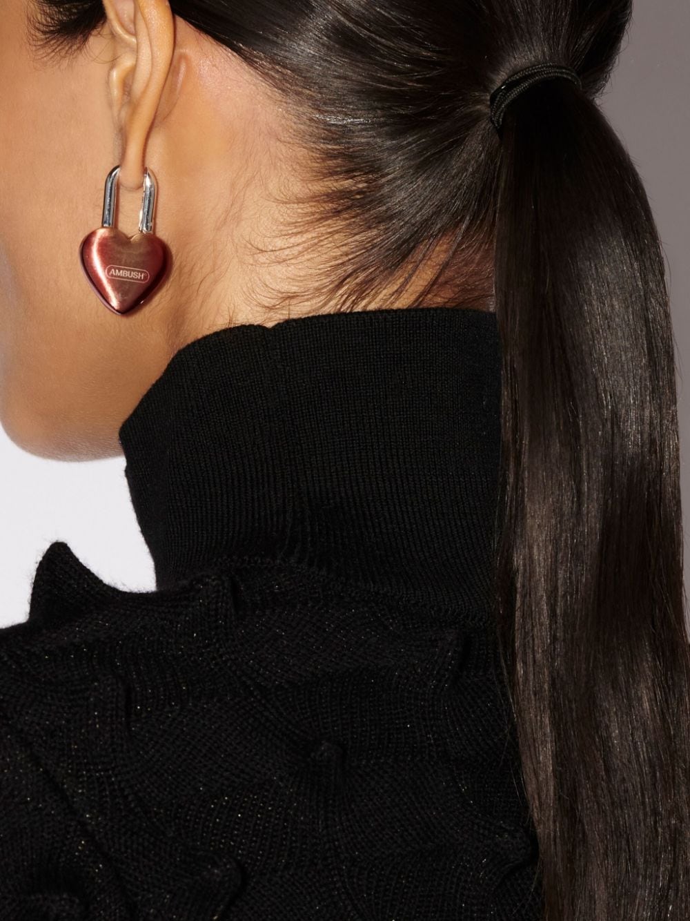 Ambush Fire Heart Padlock Earrings - Red | Editorialist
