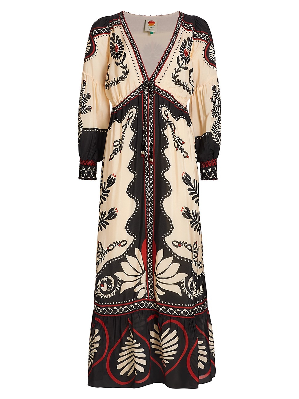 Farm Rio Passion Scarf Floral Maxi Dress In Sand - 63% Off