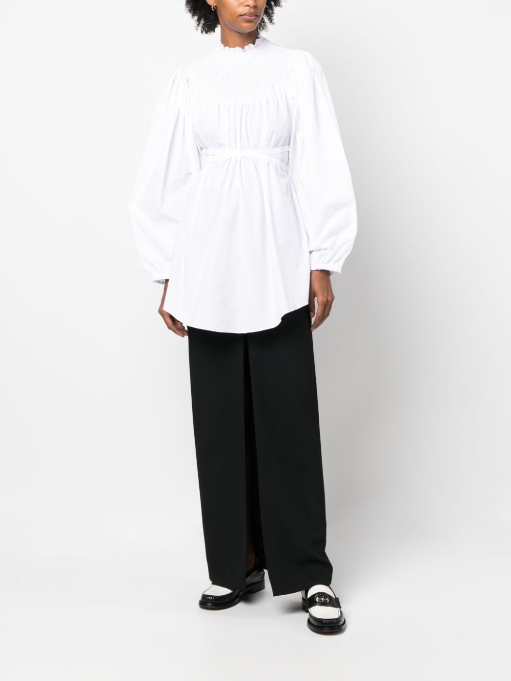 PATOU Patou Tie-Waist Organic Cotton Blouse