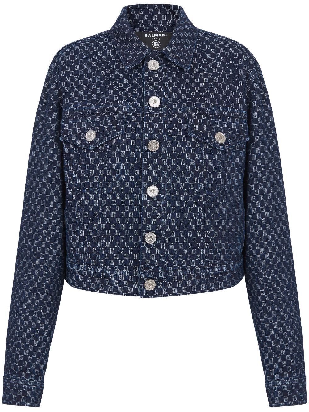 BALMAIN Balmain Monogram-Print Denim Jacket