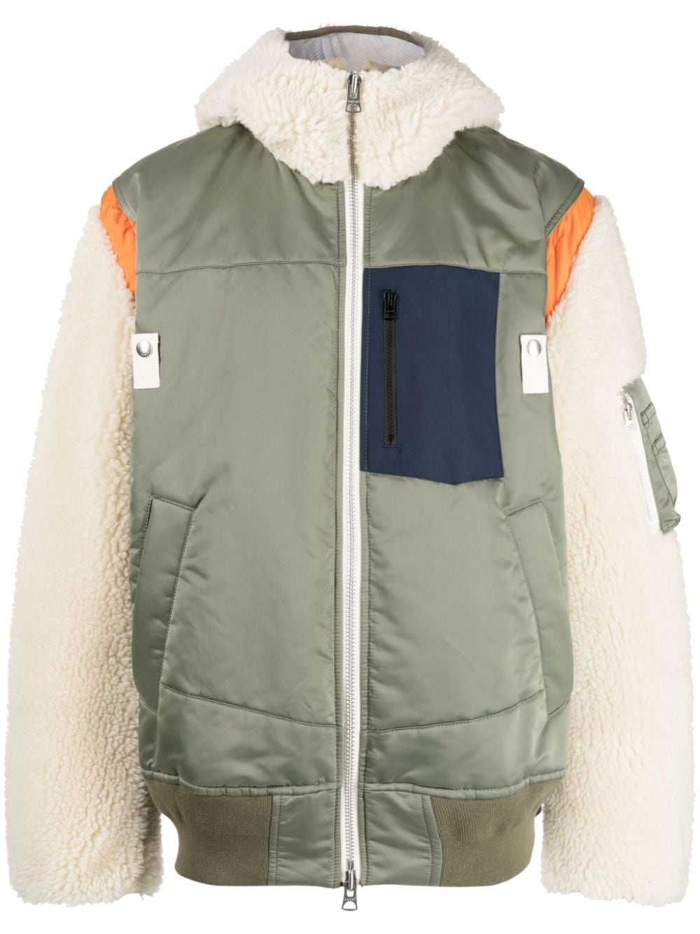SACAI sacai Colour-Block Zip-Up Hooded Jacket