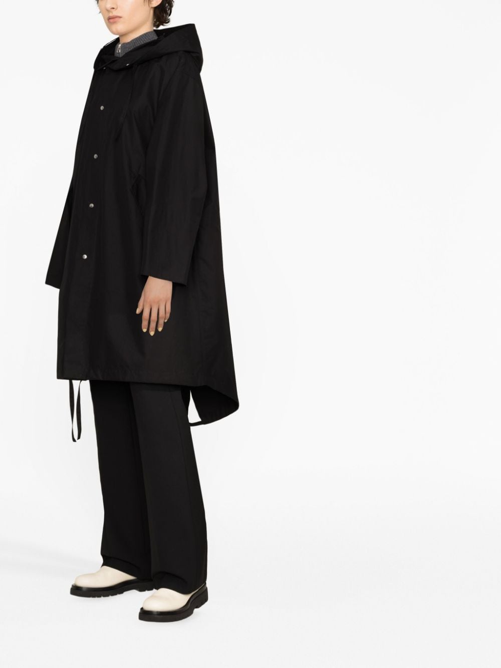 JIL SANDER Jil Sander logo-print cotton mid-length coat