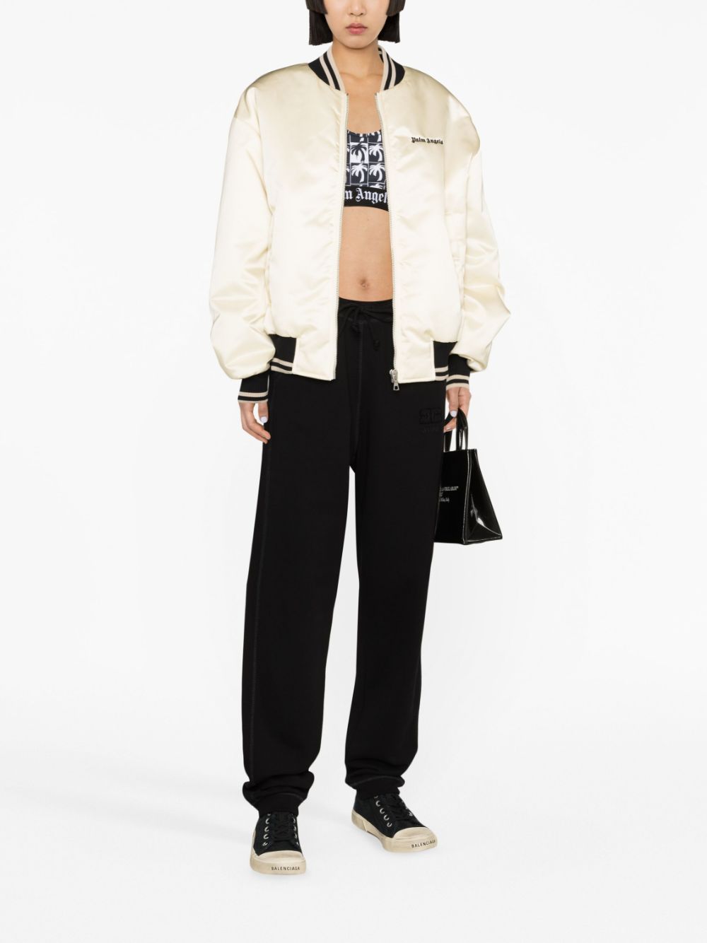 PALM ANGELS Palm Angels Logo-Print Bomber Jacket