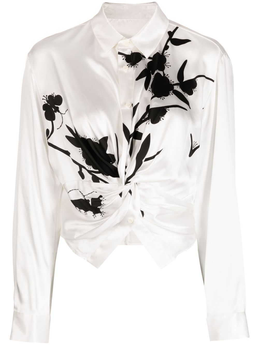 JNBY JNBY Graphic-Print Silk Shirt