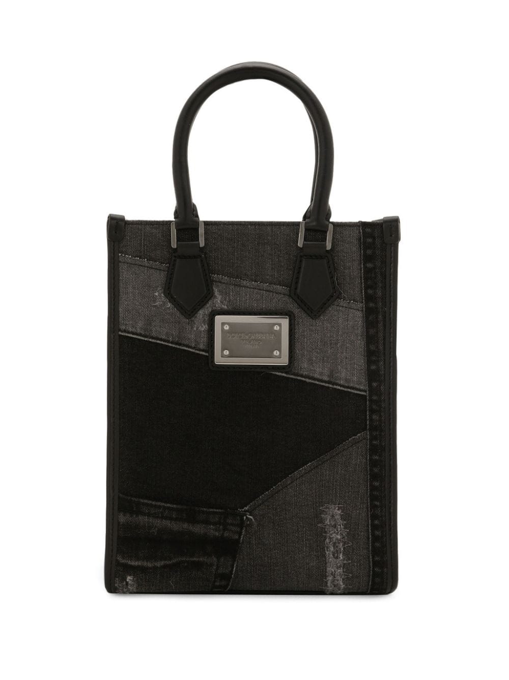 DOLCE & GABBANA Logo-Plaque Denim Tote