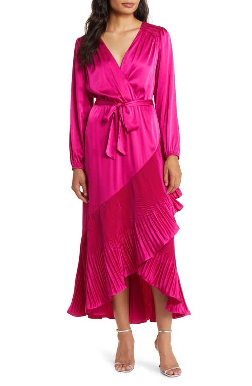 short sleeve asymmetric hem satin maxi dress mila mae MILA MAE Asymmetric Pleated Belted Long Sleeve Dress In Mauve Small NWT