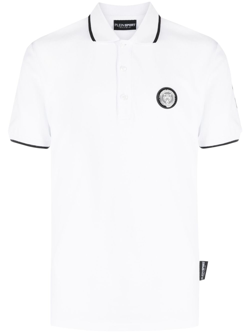 PLEIN SPORT ss logo-patch cotton polo shirt