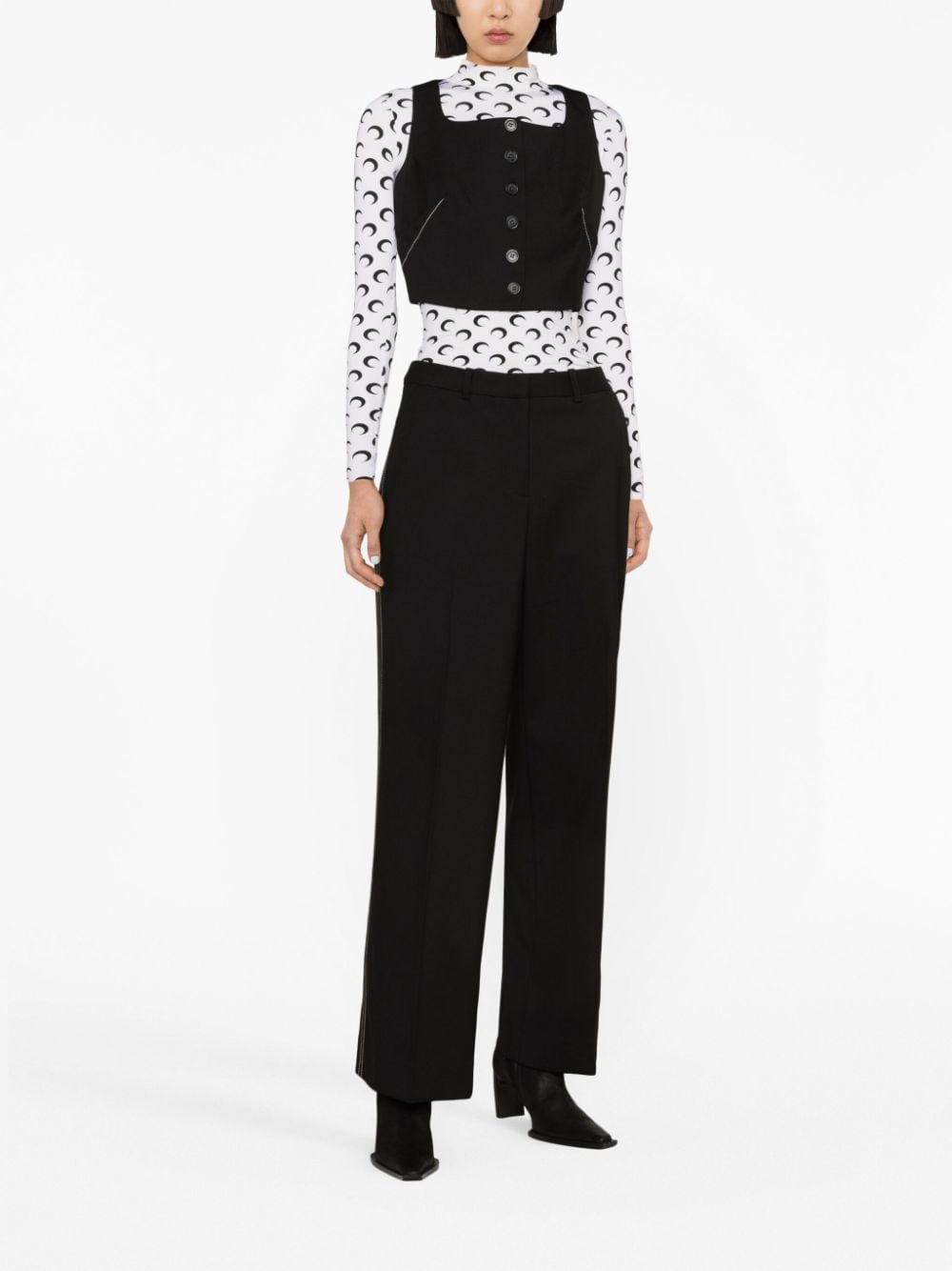 MARINE SERRE Marine Serre Tailoring Cropped Waistcoat
