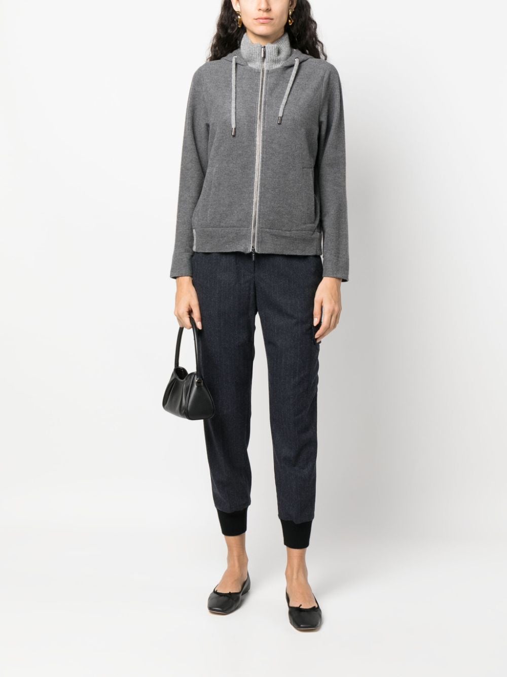 PESERICO Mélange-Effect Hooded Jacket