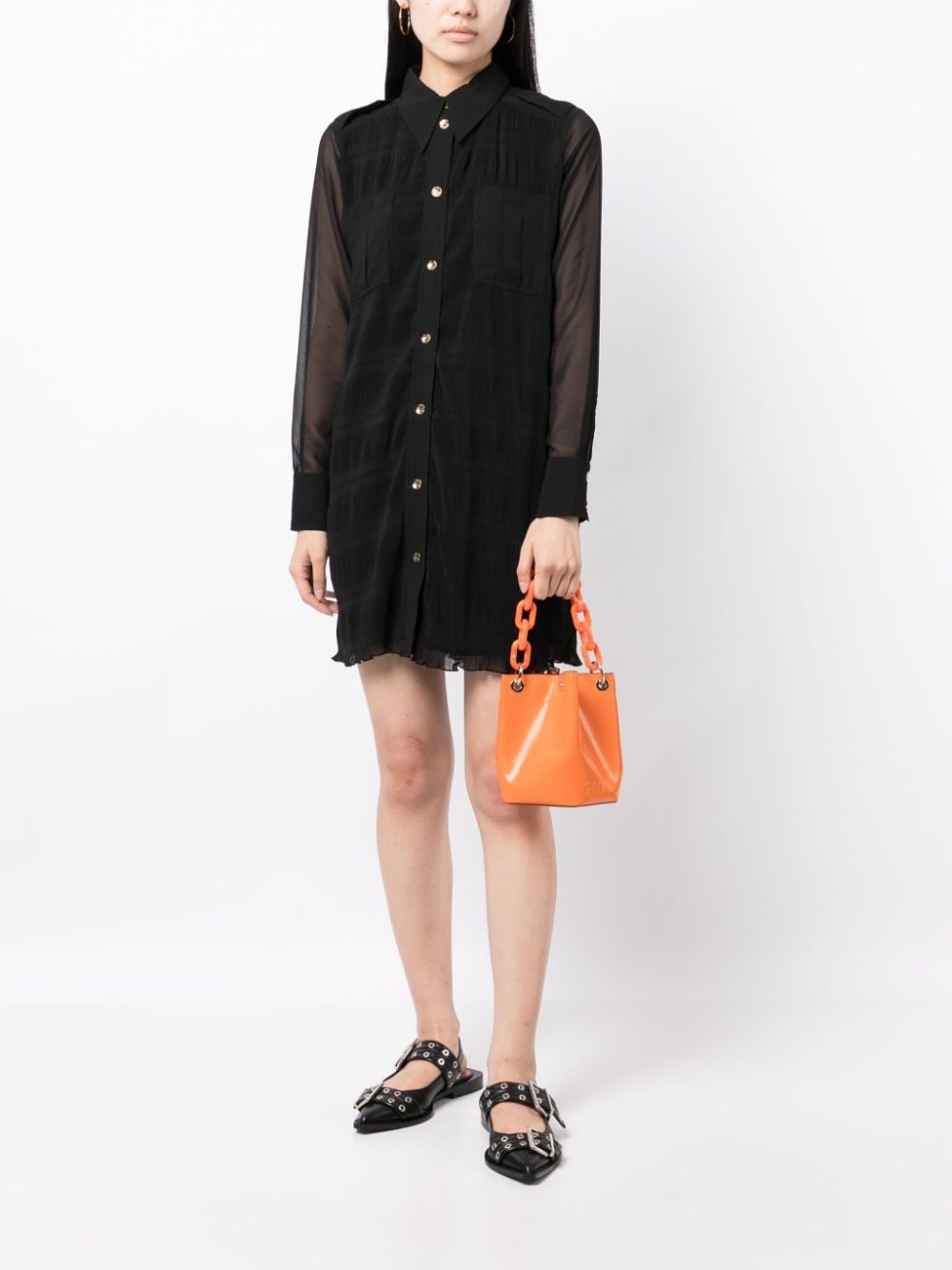 GANNI GANNI Georgette Mini Shirt Dress