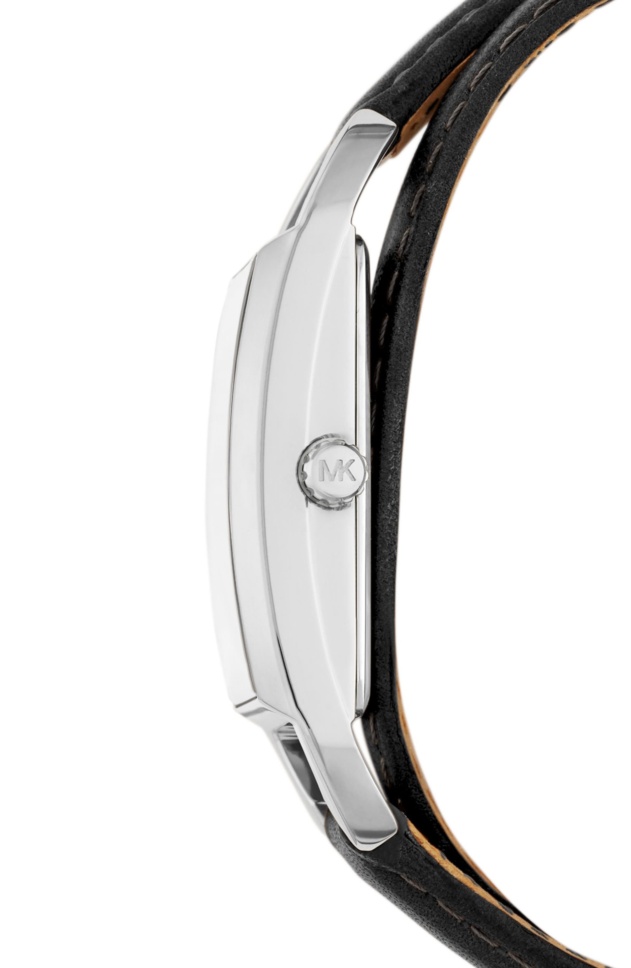 Michael Kors Mk Empire Double Wrap Leather Strap Watch 
