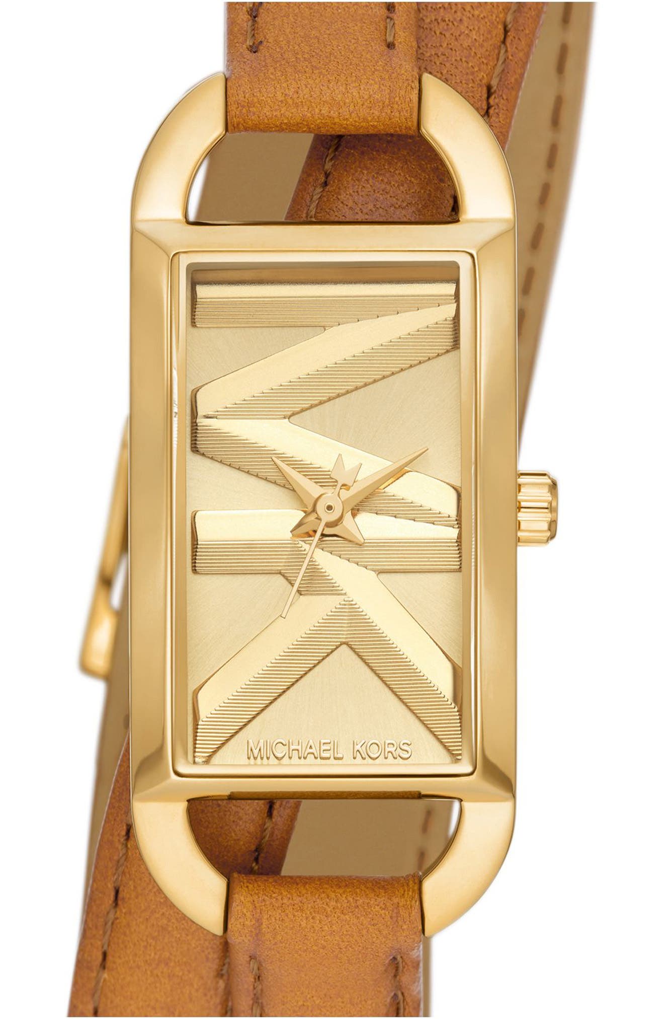 Michael Kors leather double wrap watch Michael Kors Wrist Watch for Women Double Wrap Band With  main image 3