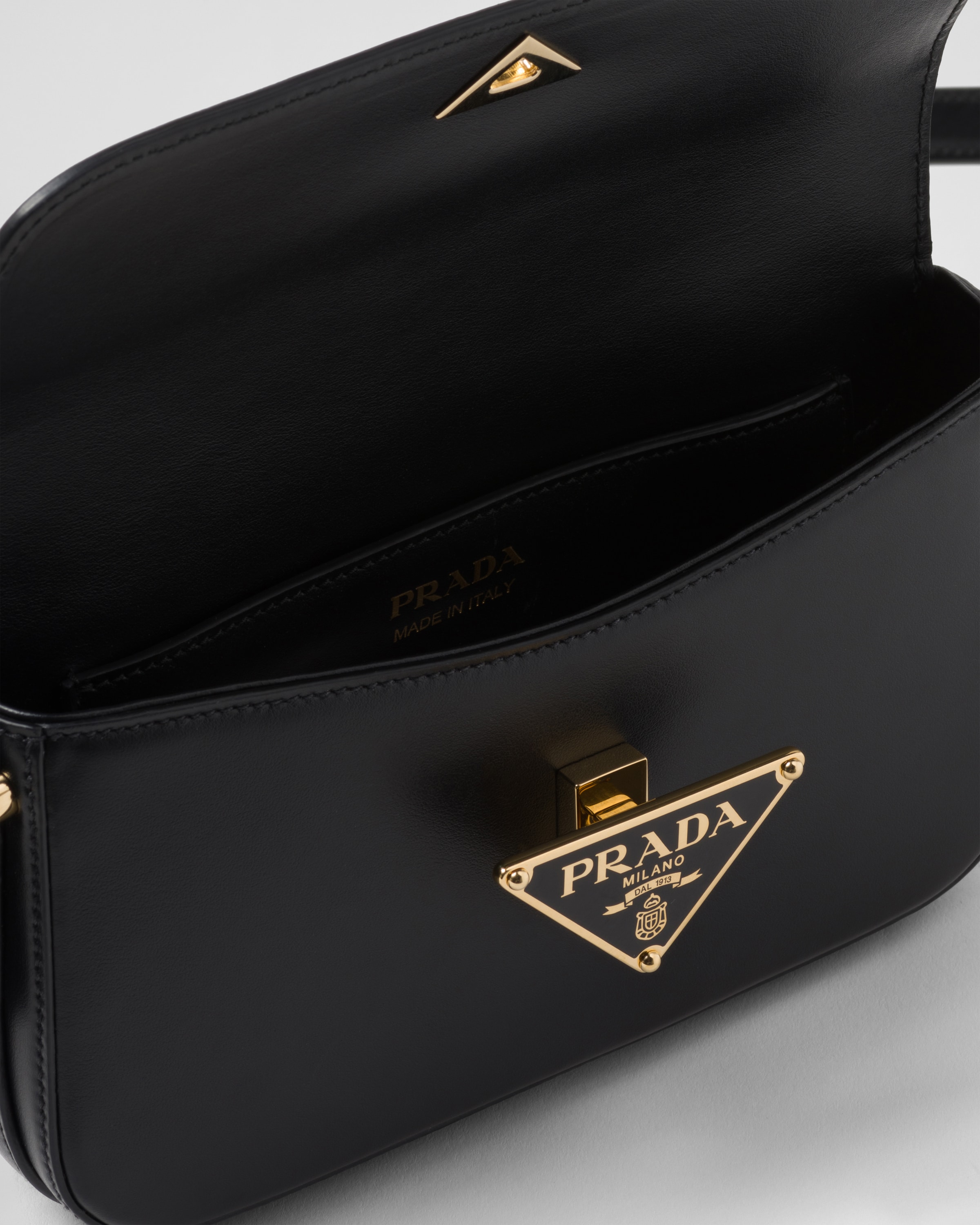 Prada Leather Shoulder Bag - Black | Editorialist