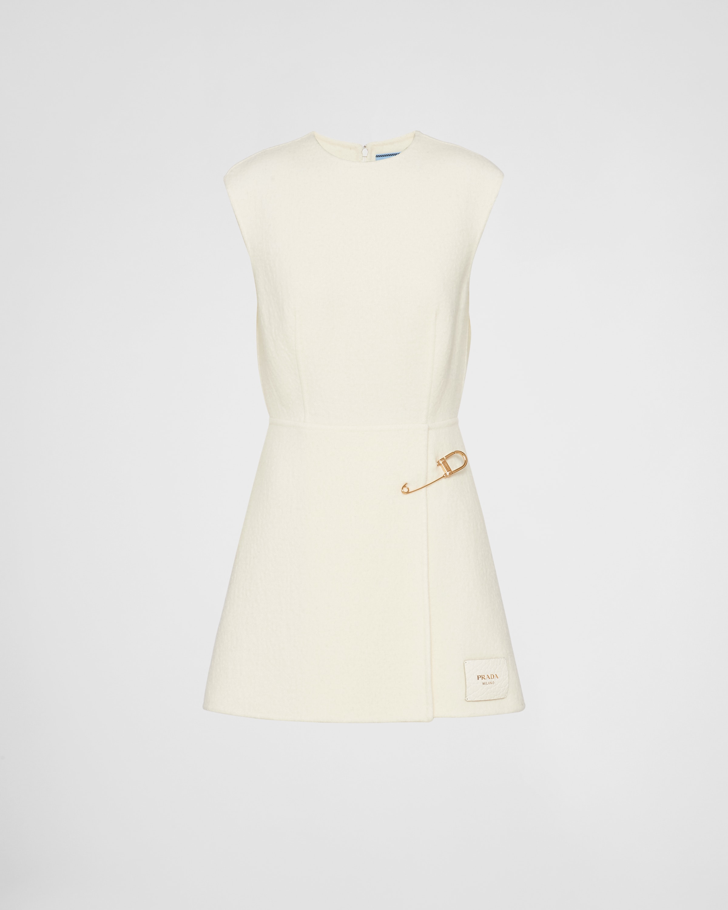 prada dress white Lace-Detailed Shirt - Loose fit Prada Washed Twill Minidress -
