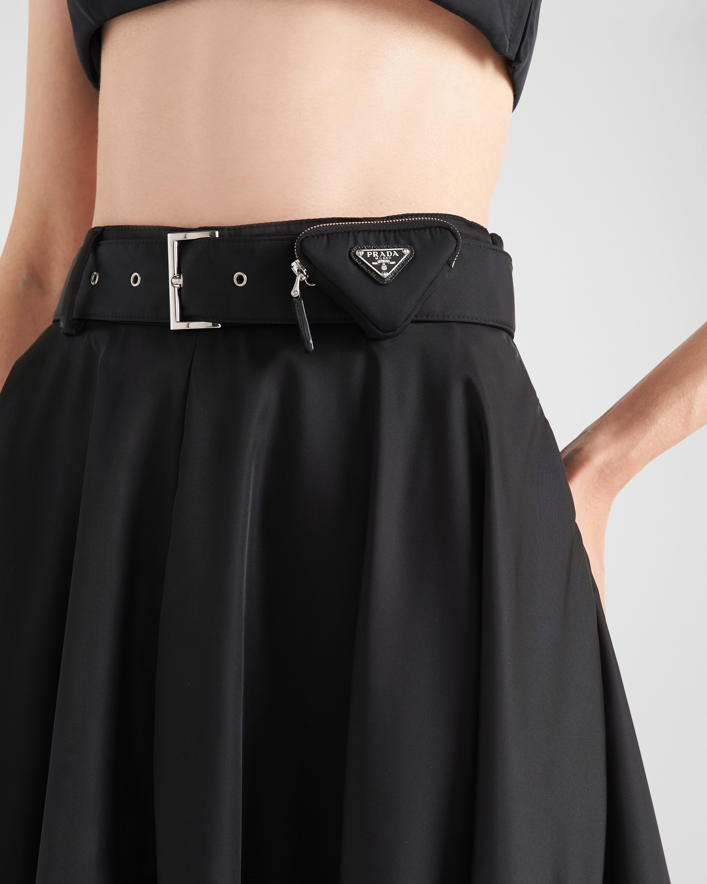 Prada Full Re-Nylon Skirt - Black | Editorialist