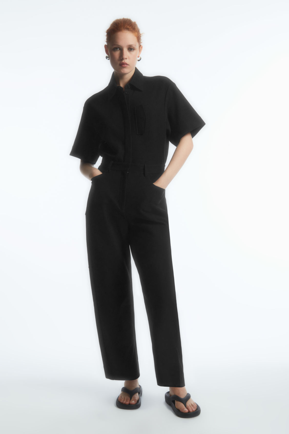 Cos Jersey Utility Jumpsuit - Black | Editorialist