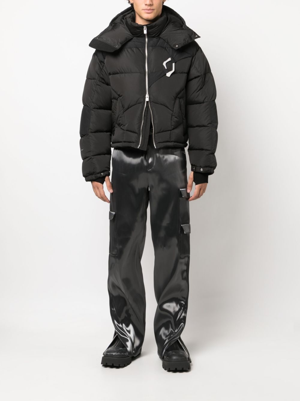 Heliot Emil The Abstract Zip-Up Down Jacket In Black - 56% Off
