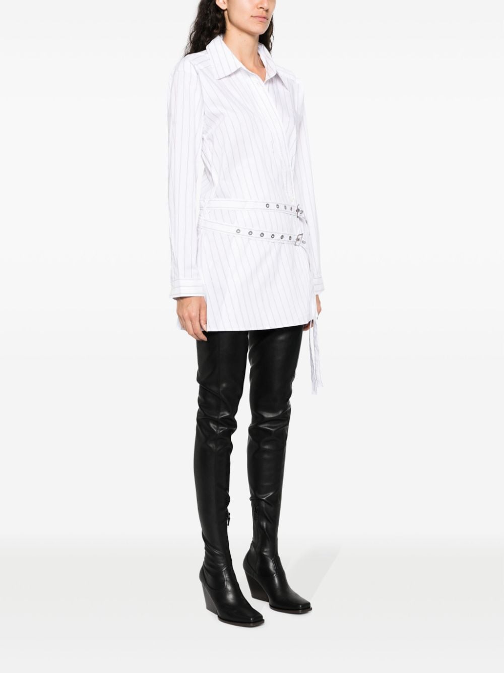 AMBUSH AMBUSH Striped Cotton-Blend Shirtdress