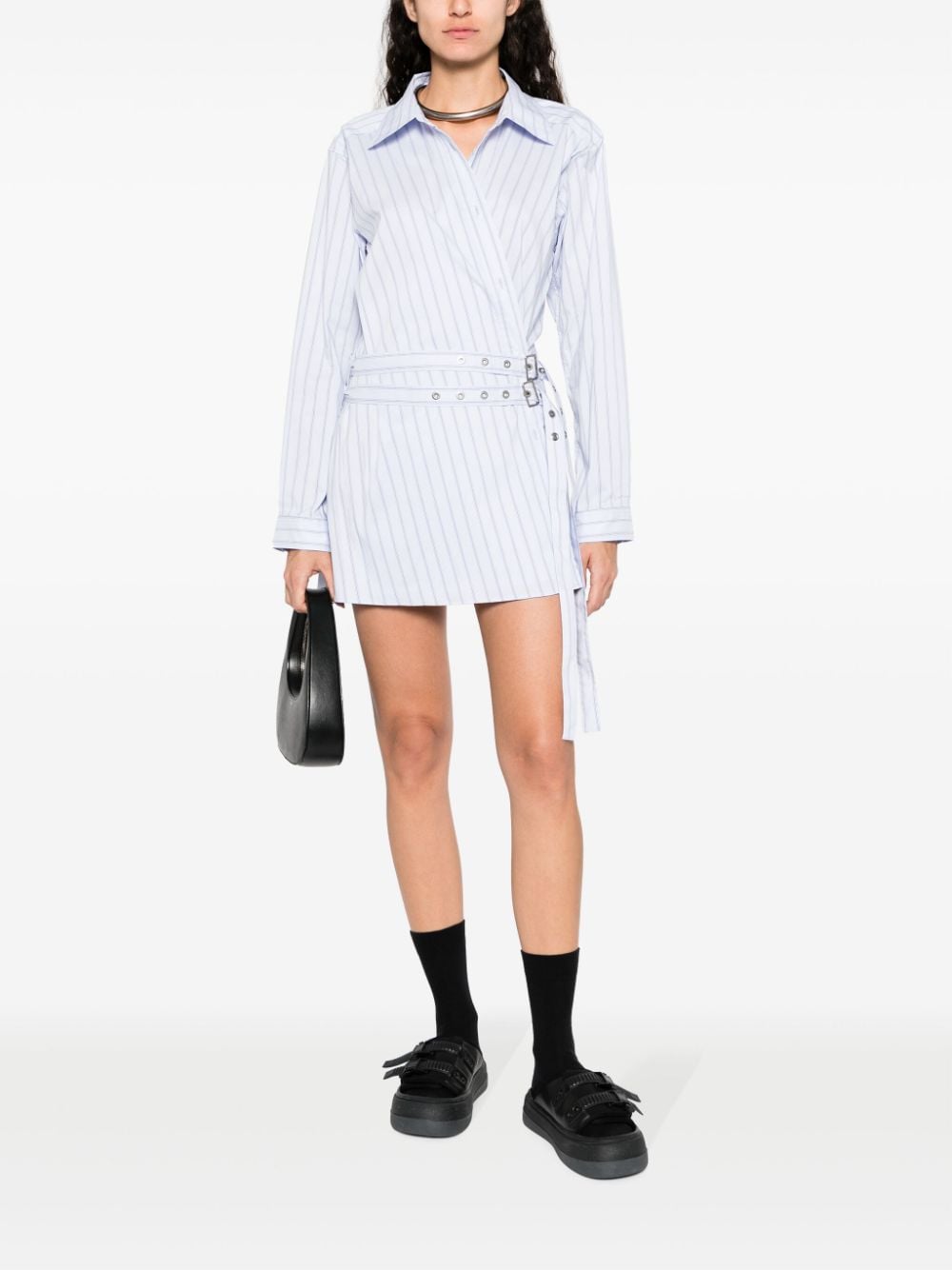 AMBUSH AMBUSH Striped Cotton-Blend Shirtdress